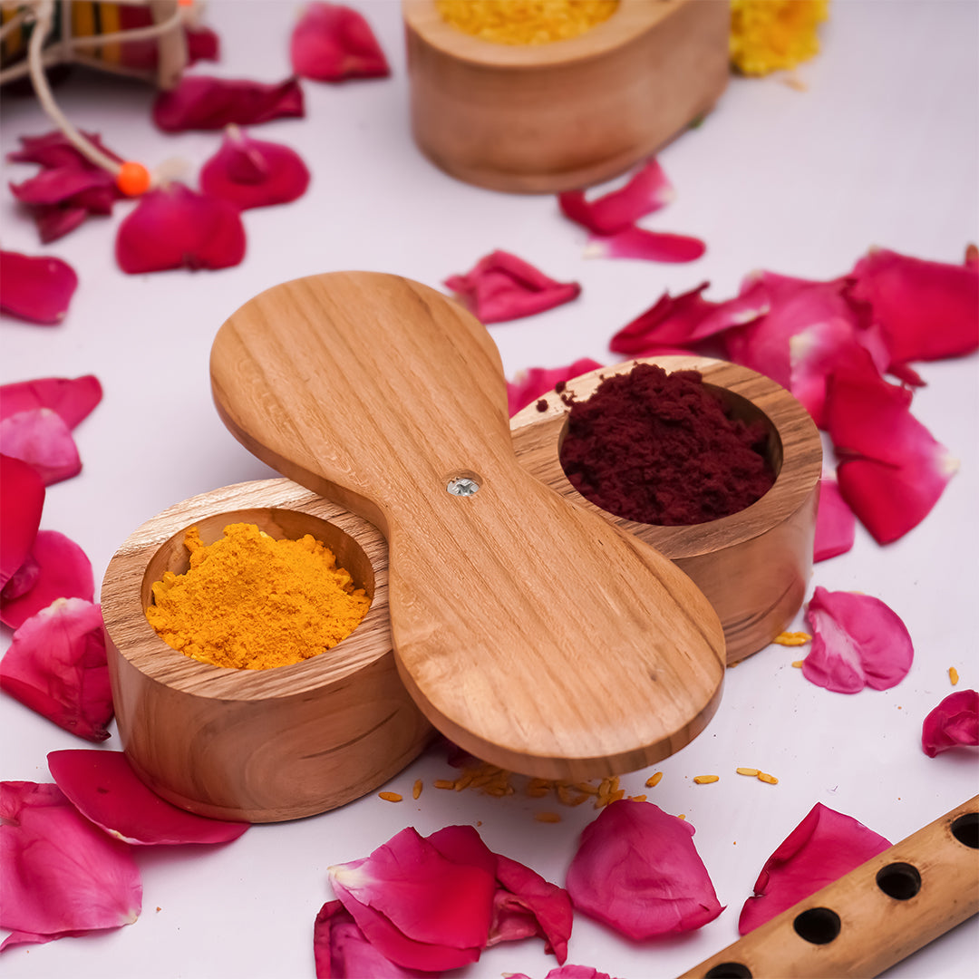 Teakwood Kumkum Box - Number 8 Shaped – Craft Melon